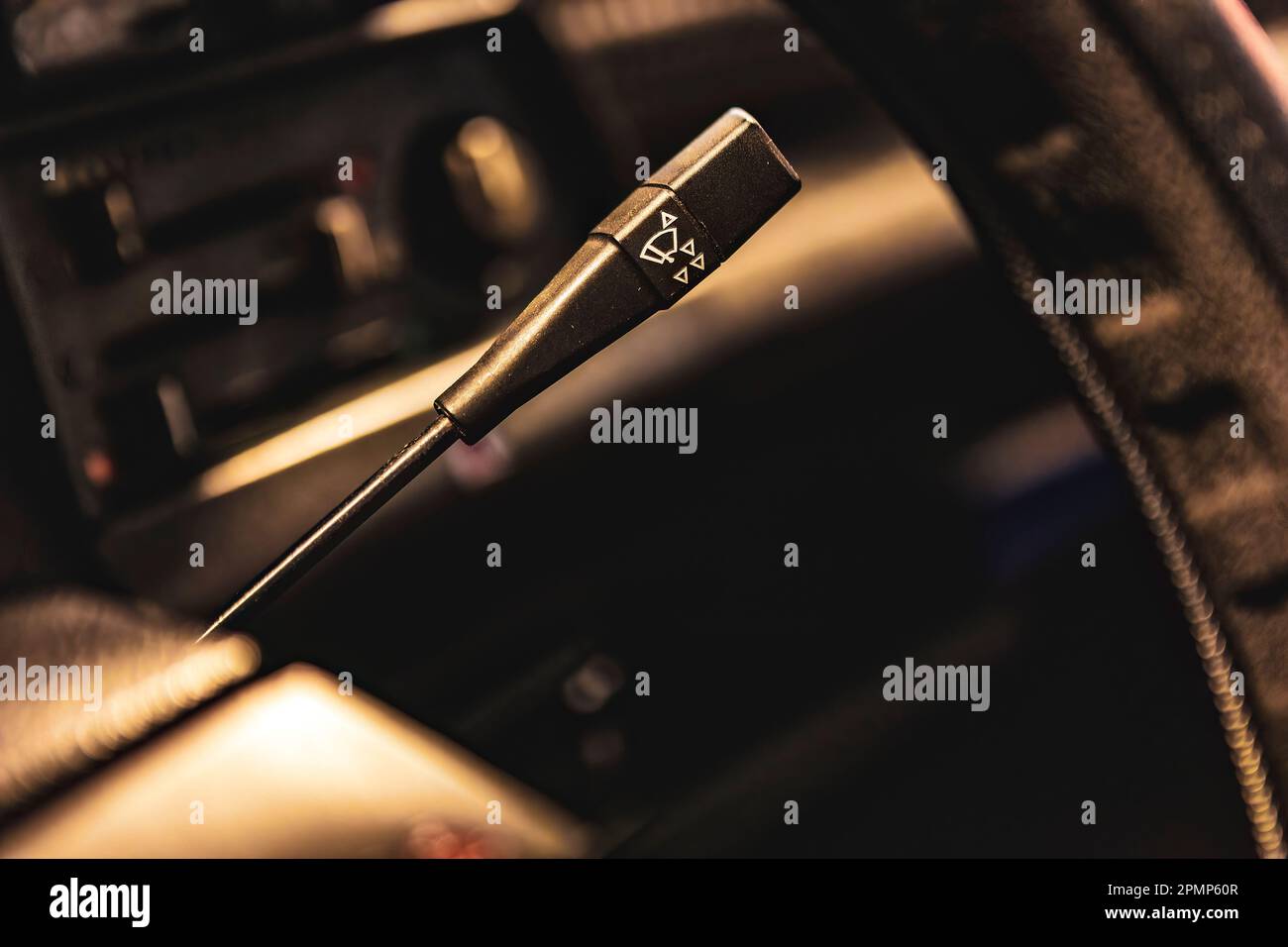 Close-up of the dashboard switches and buttons in a classic car Stock ...