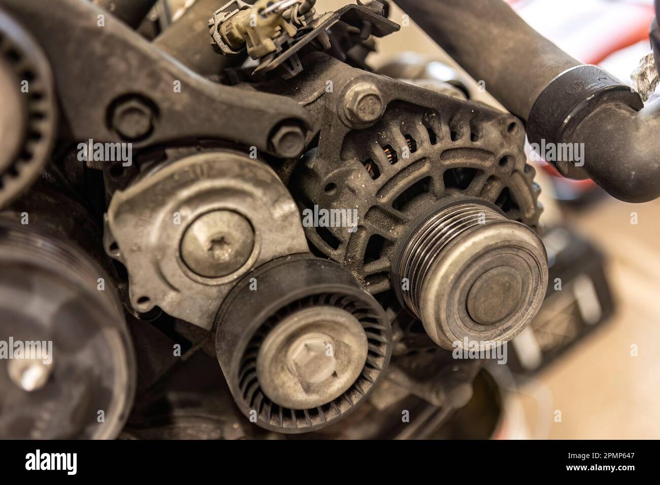 Replacing the Timing Belt on a Car Engine Stock Photo - Alamy