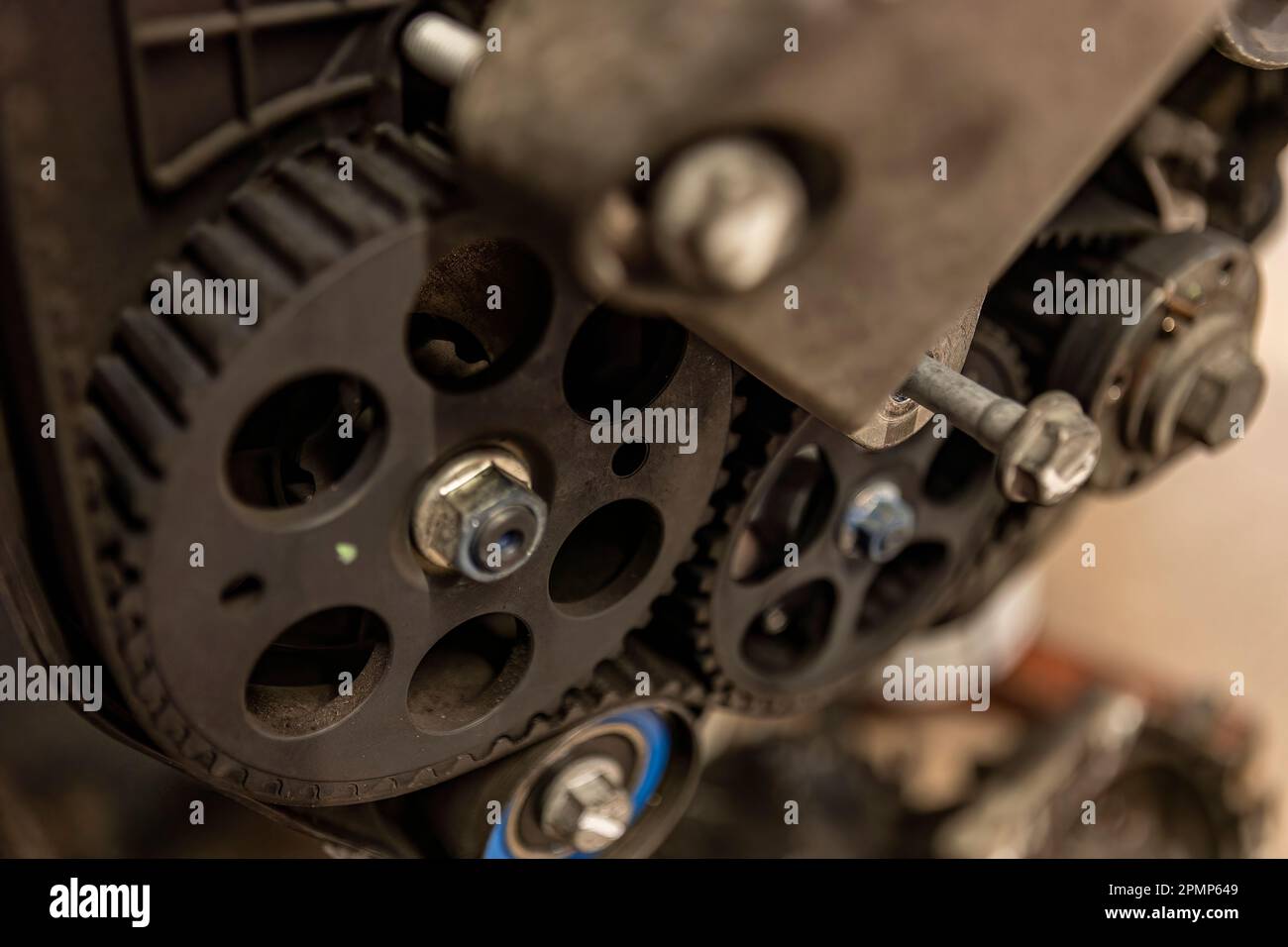 Replacing the Timing Belt on a Car Engine Stock Photo - Alamy
