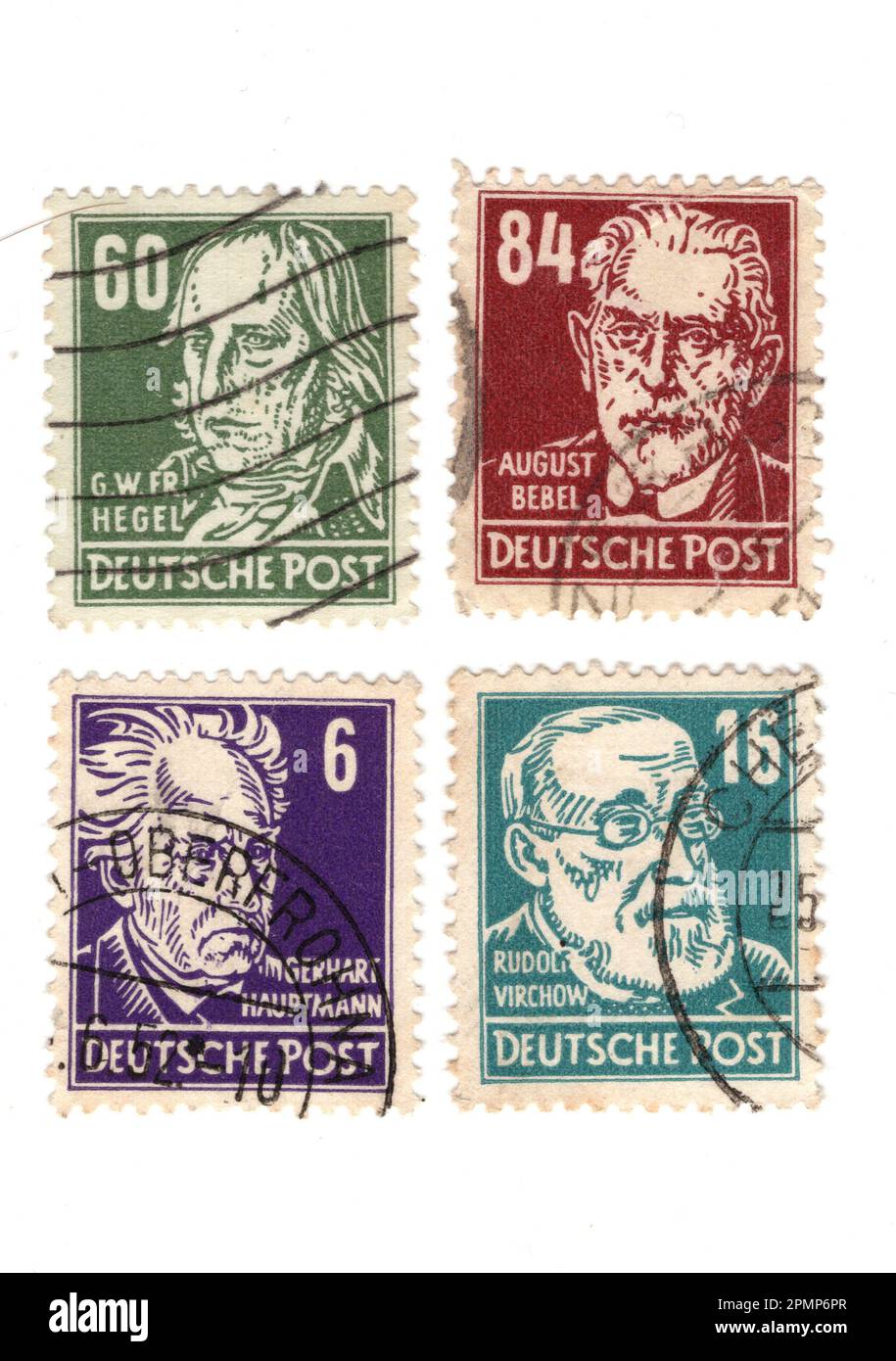 Vintage postage stamps from Germany isolated on a white background ...