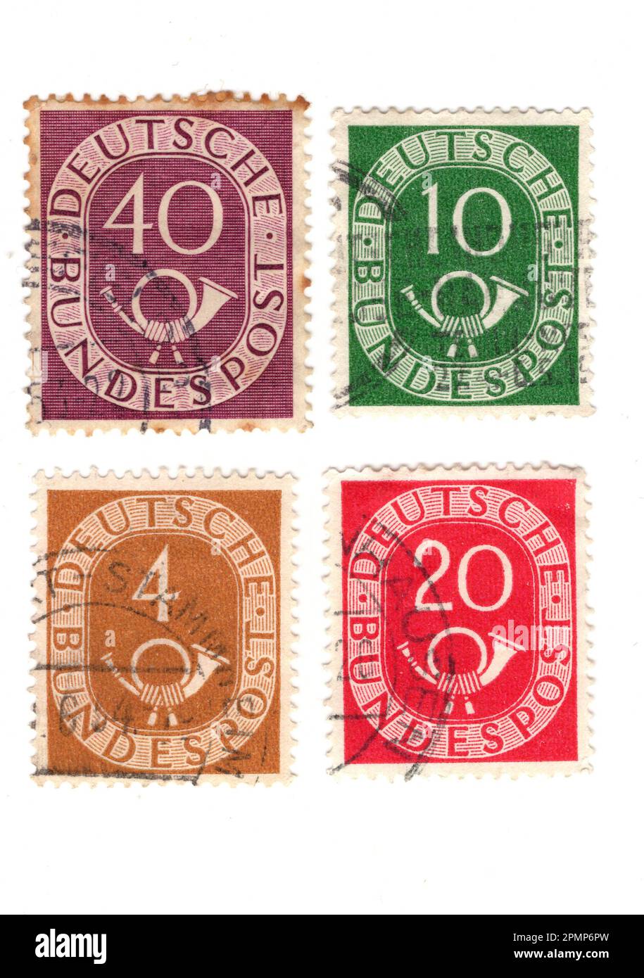 Vintage postage stamps from Germany isolated on a white background ...