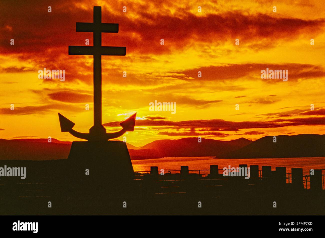 The Free French Memorial on Lyle Hill Greenock at Sunset Stock Photo ...
