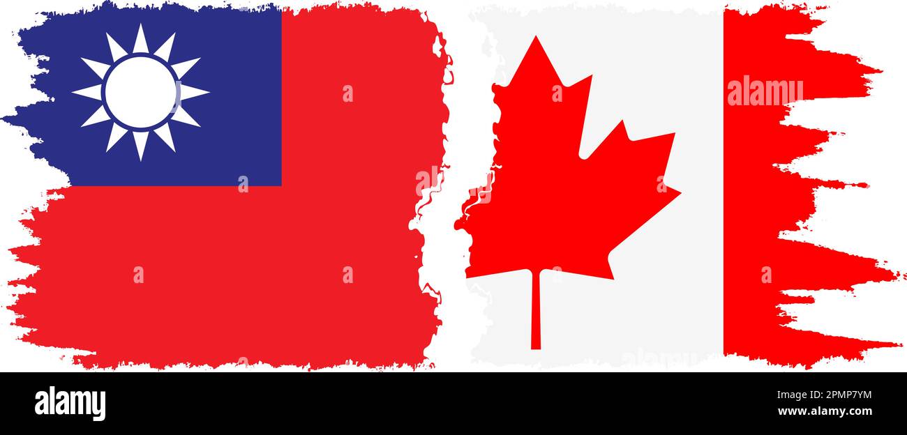 Canada and Taiwan grunge flags connection, vector Stock Vector Image ...