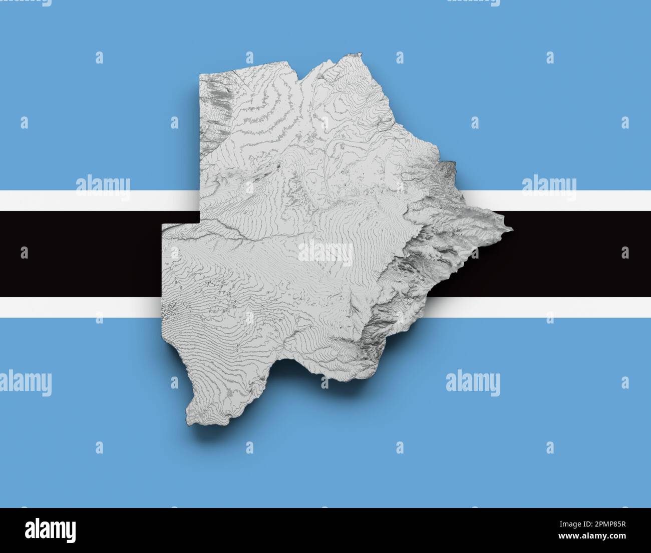 An illustration of the map of Botswana made of clay on the national ...