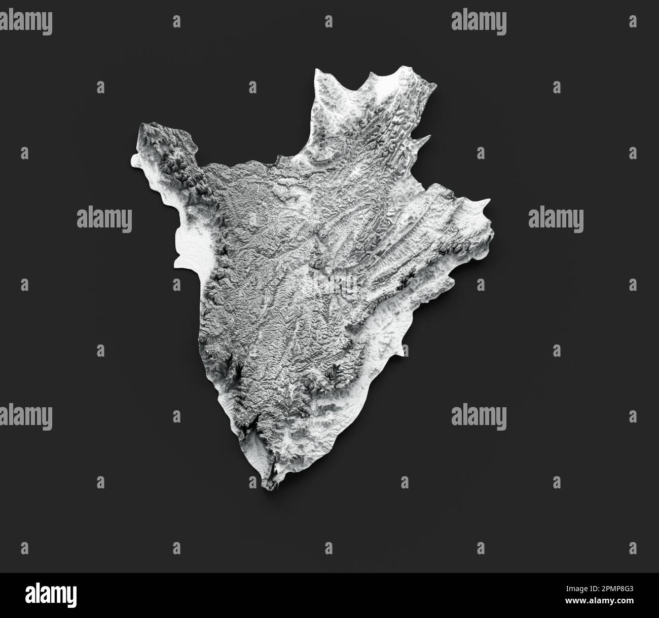 An illustration of a map area made of clay on the black background ...