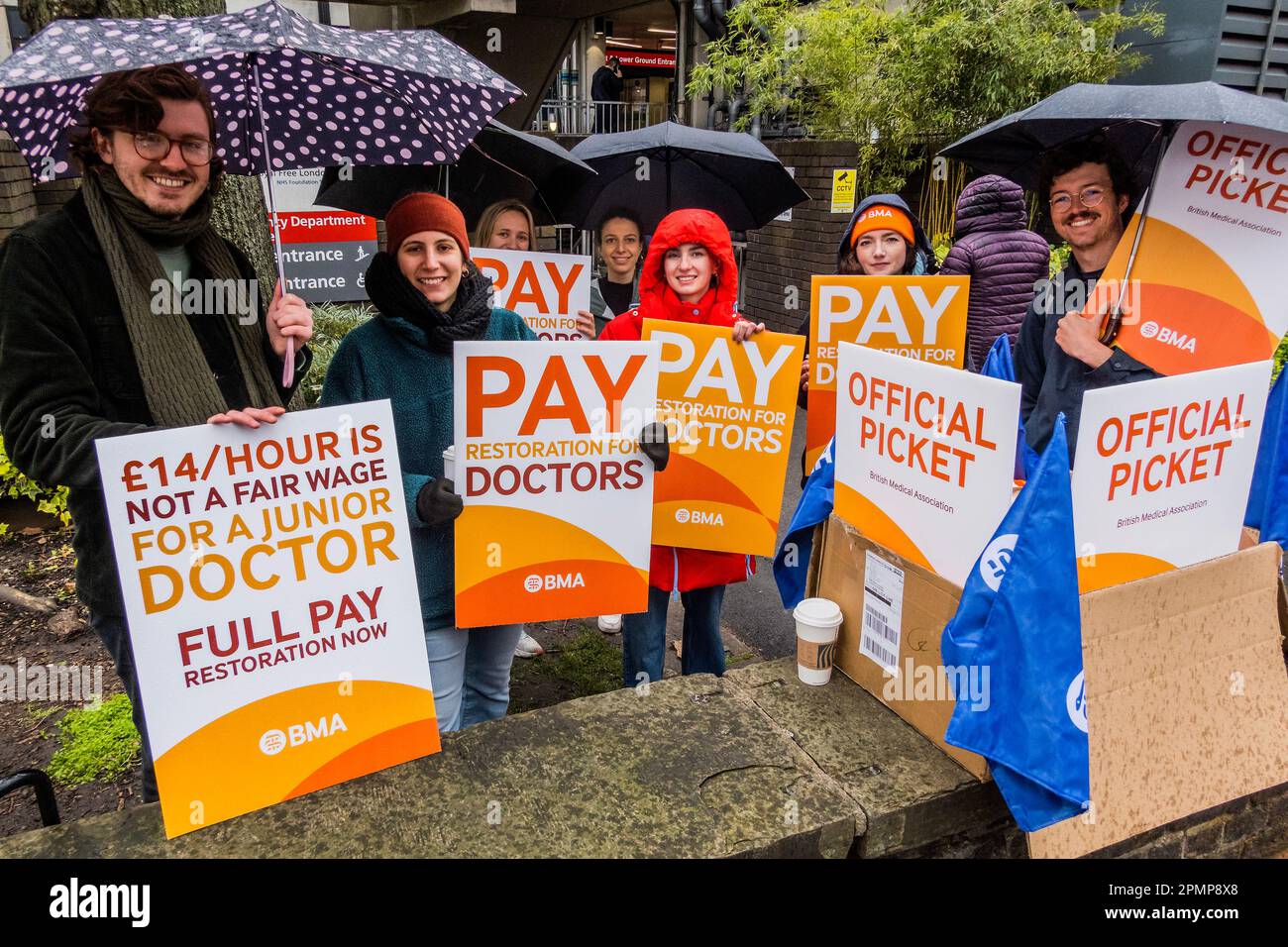 London, UK. 14th Apr, 2023. Spirits remain generally high as doctors ...