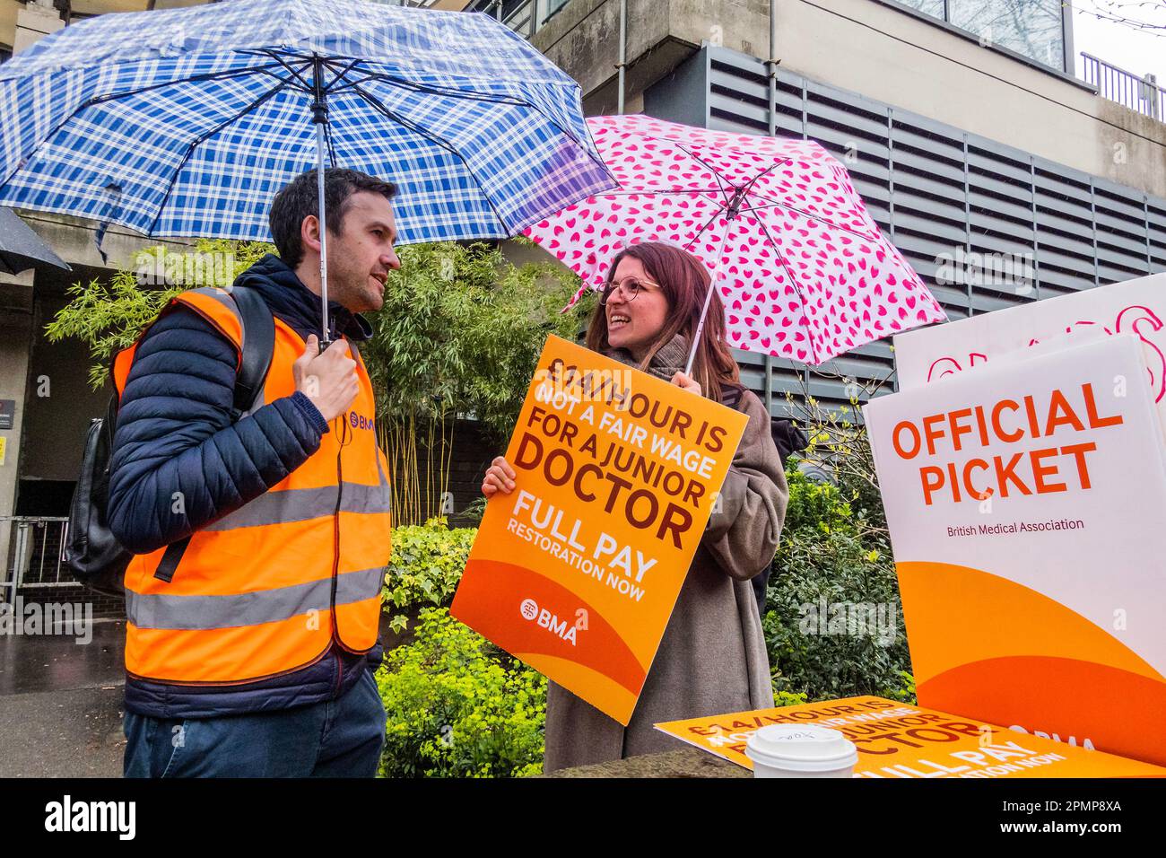 London, UK. 14th Apr, 2023. Spirits remain generally high as doctors ...