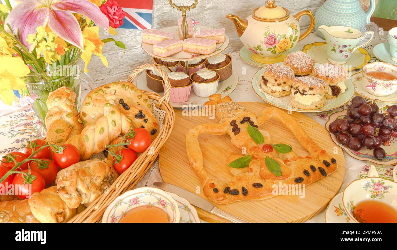 Vintage tea party celebration Coronation street parties Stock Photo - Alamy