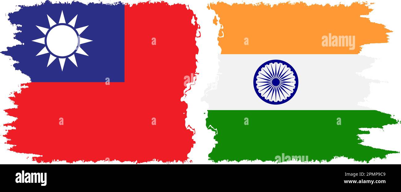 India and Taiwan grunge flags connection, vector Stock Vector Image ...