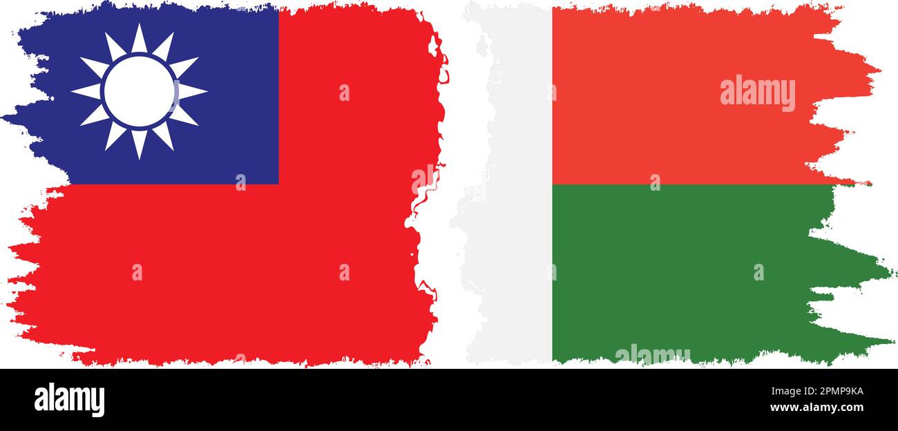 Madagascar and Taiwan grunge flags connection, vector Stock Vector ...