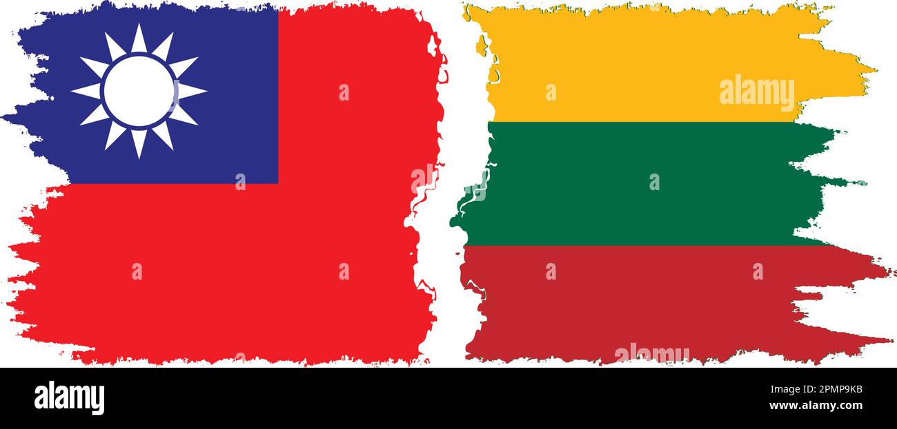 Lithuania and Taiwan grunge flags connection, vector Stock Vector Image ...