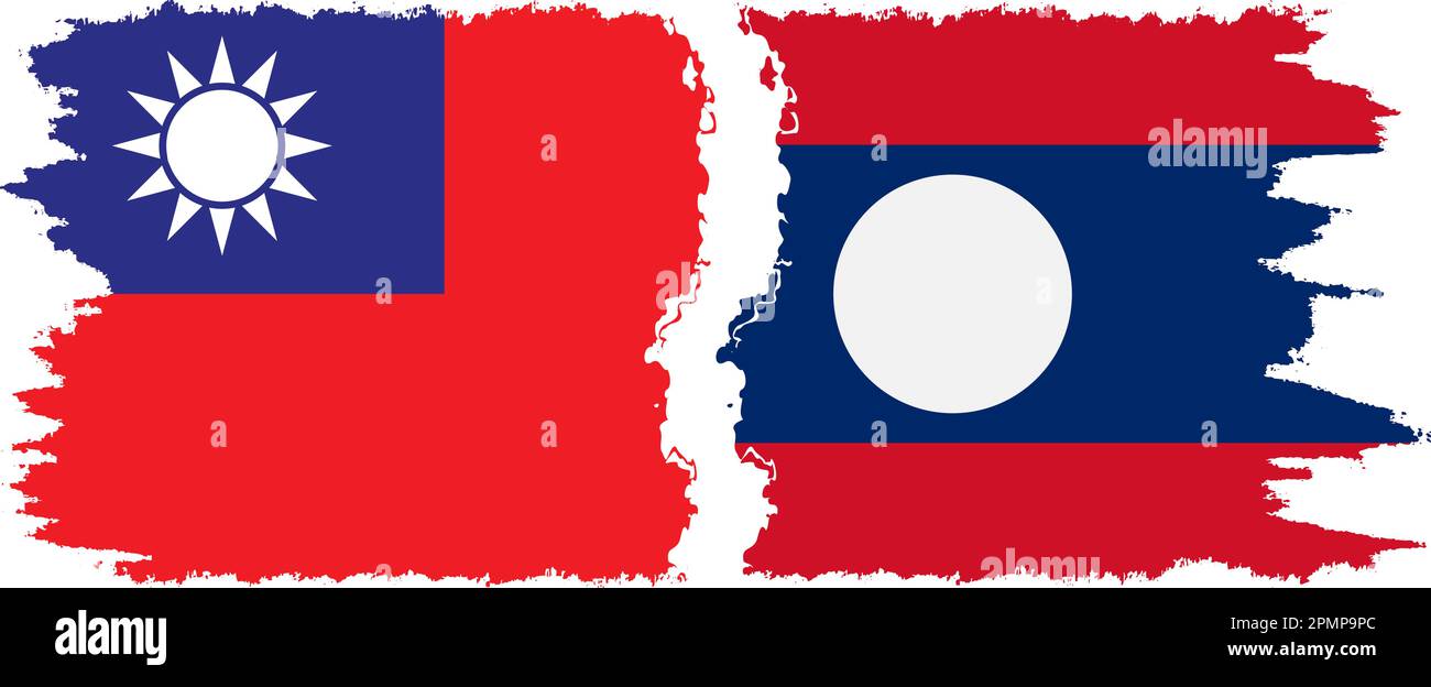 Laos and Taiwan grunge flags connection, vector Stock Vector Image ...