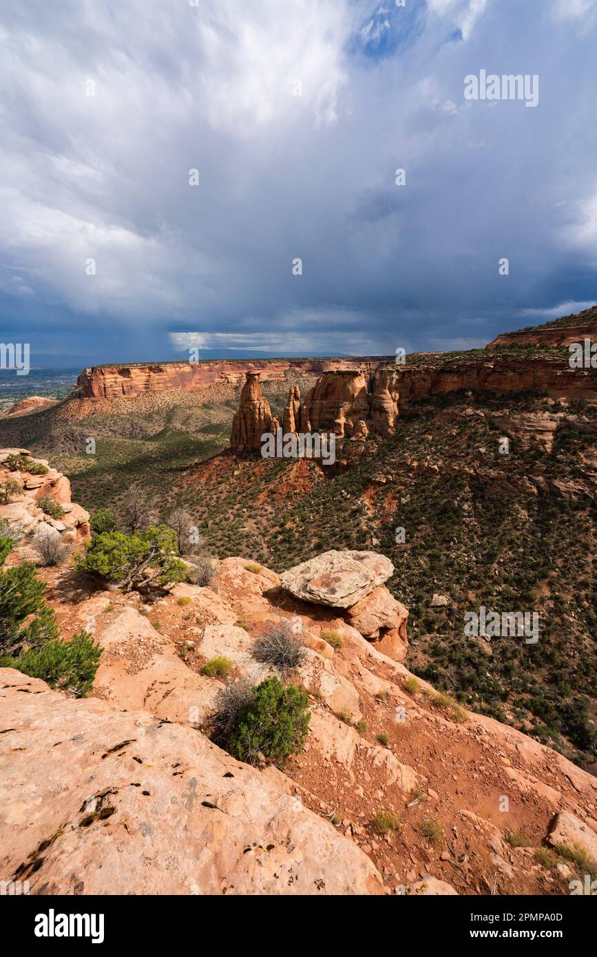 Colorado National Monument near Grand Junction, Colorado. Stormy clouds ...
