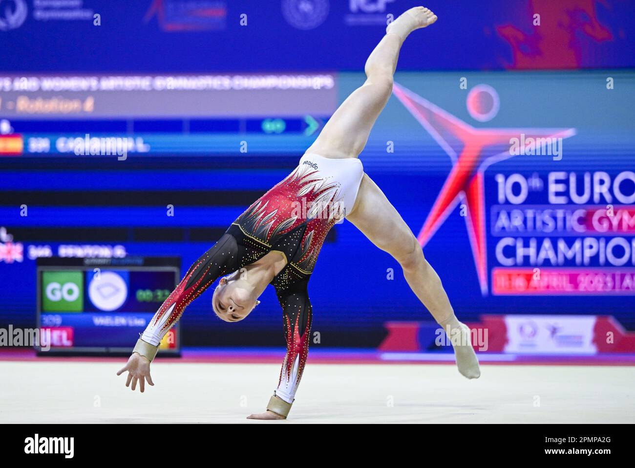 Antalya, Turkey. 14th Apr, 2023. Belgian gymnast Lisa Vaelen pictured ...
