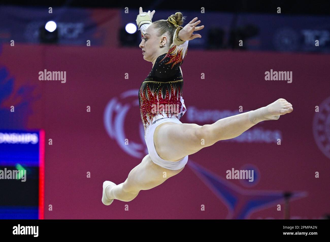 Antalya, Turkey. 14th Apr, 2023. Belgian gymnast Lisa Vaelen pictured ...