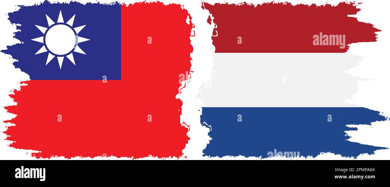 Netherlands and Taiwan grunge flags connection, vector Stock Vector ...
