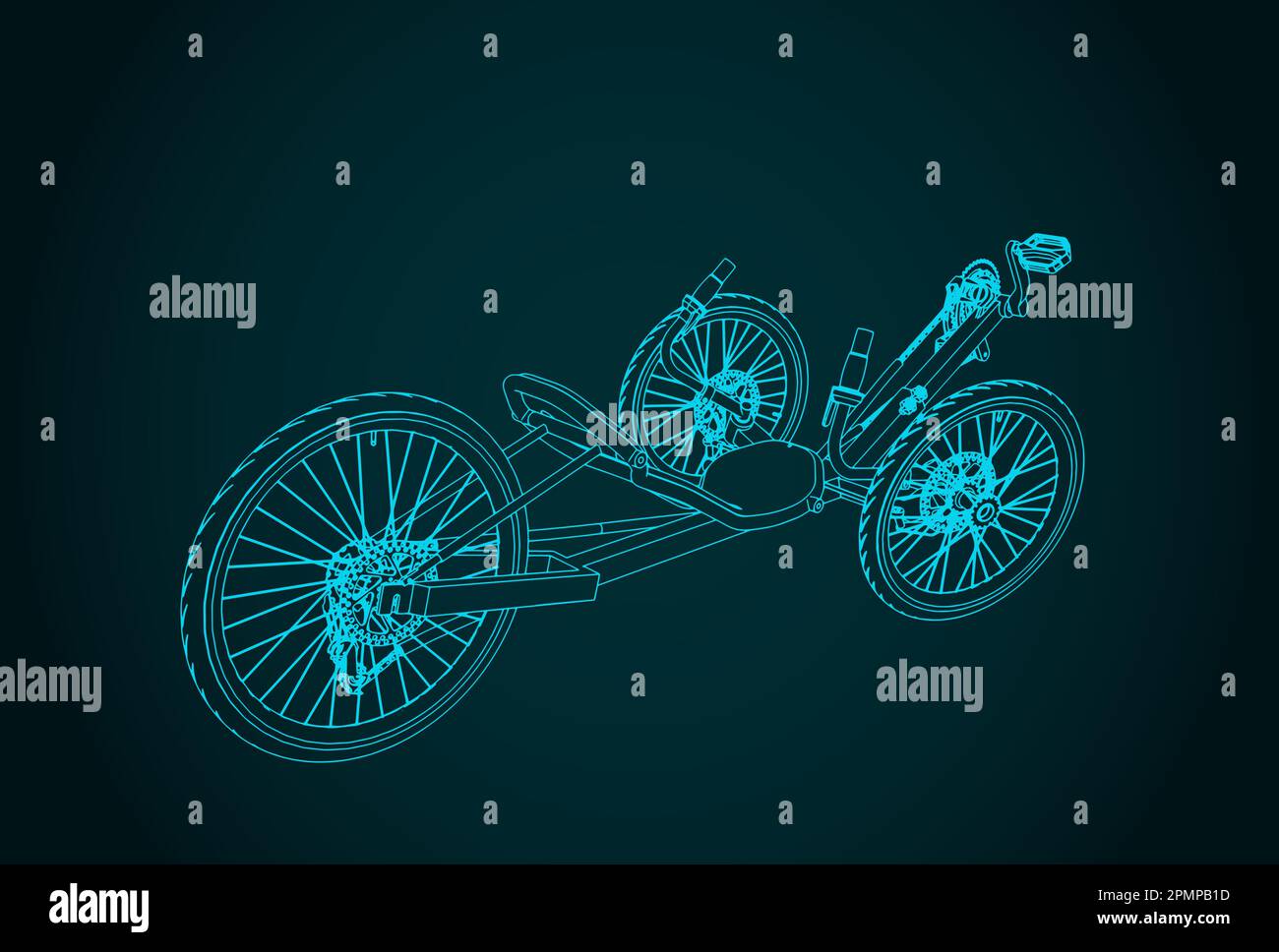 Stylized vector illustration of recumbent bike Stock Vector Image & Art ...