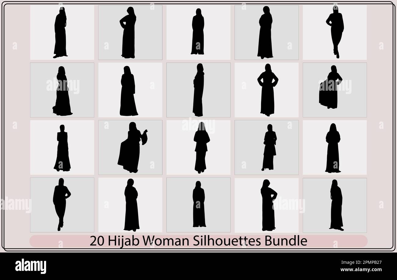 Hijab girl silhouette Stock Vector Images - Alamy