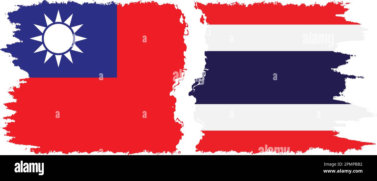 Thailand and Taiwan grunge flags connection, vector Stock Vector Image ...