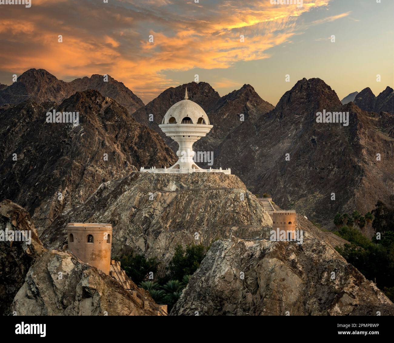 The huge Incense burner in Al Riyam Park in Muscat - Oman Stock Photo ...