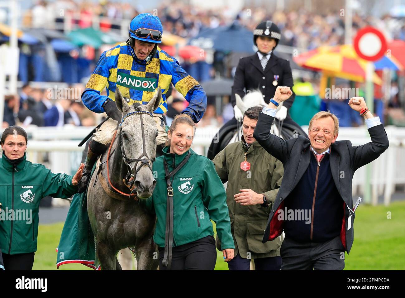 Liverpool, UK. 14th Apr, 2023. The winning connections of Bill Baxter ...