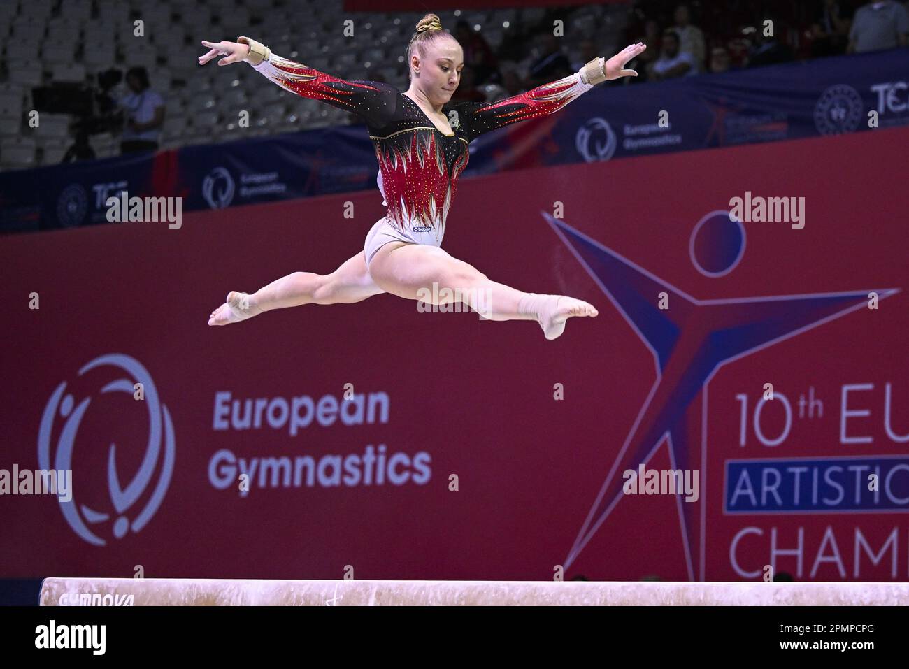 Antalya, Turkey. 14th Apr, 2023. Belgian gymnast Lisa Vaelen pictured ...