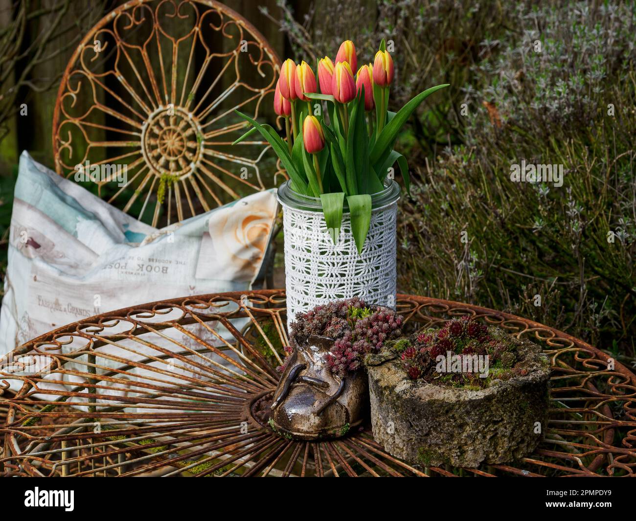 spring time in a german garden Stock Photo - Alamy
