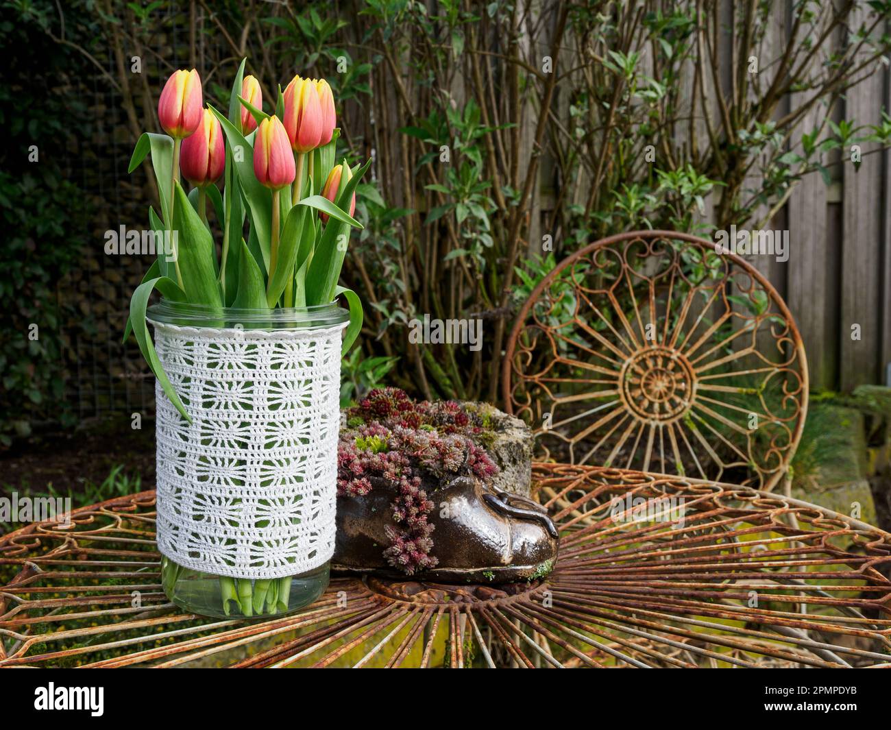 spring time in a german garden Stock Photo - Alamy