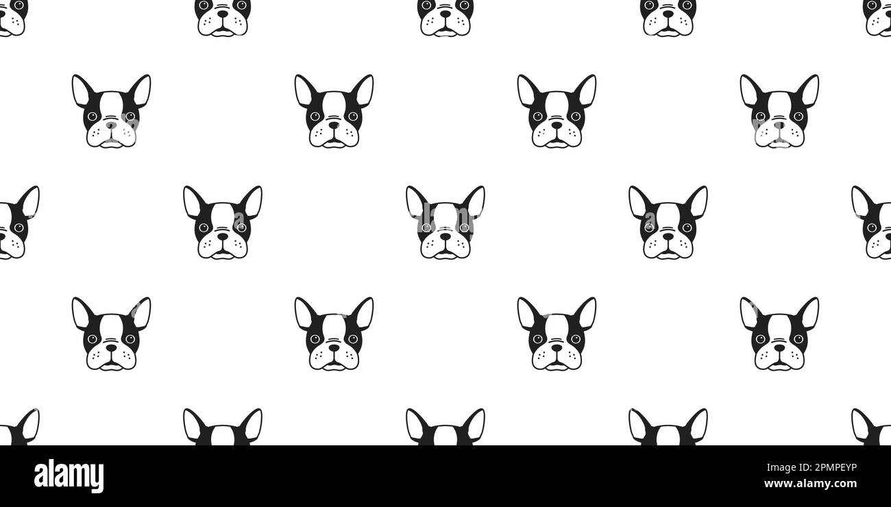dog Seamless vector french bulldog Pattern face head isolated wallpaper ...