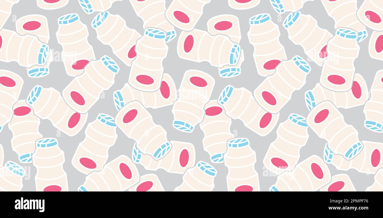 Milk Seamless Pattern vector Milk yogurt bottle isolated wallpaper ...