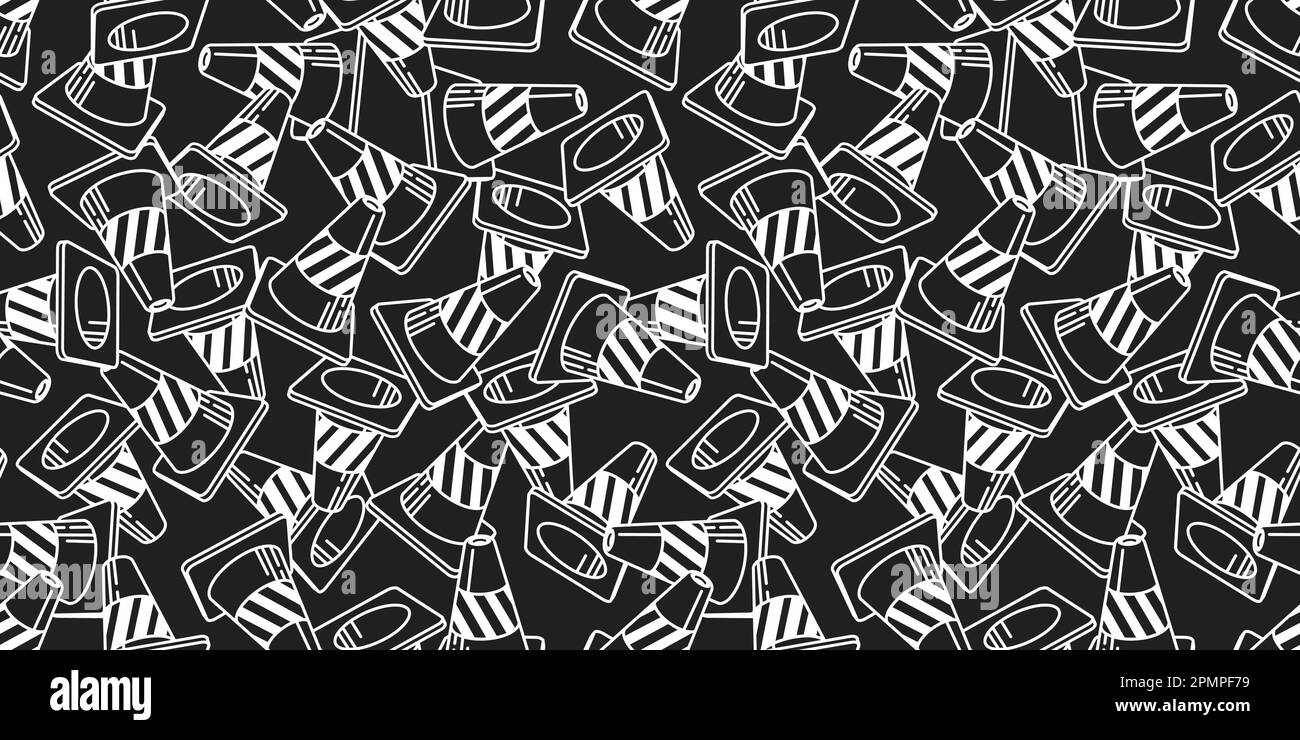 Traffic Cones Seamless Pattern vector isolated wallpaper background ...