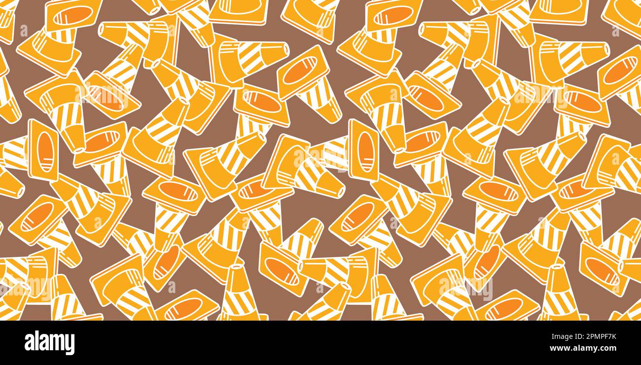 Traffic Cones Seamless Pattern vector isolated wallpaper background ...