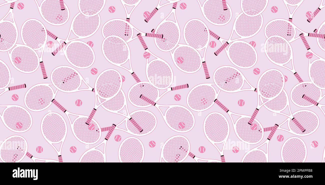 Seamless Pattern Tennis Racket Badminton Vector Wallpaper Isolated