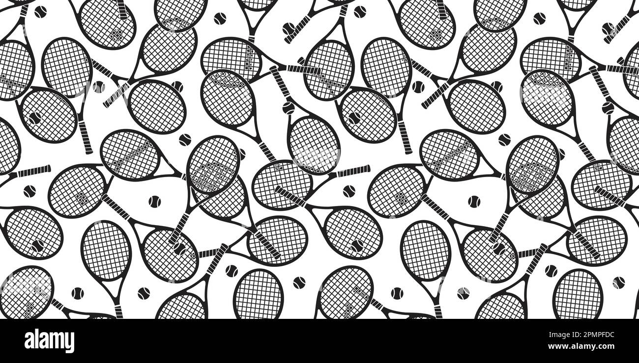 Tennis Racket seamless pattern vector badminton wallpaper isolated ...