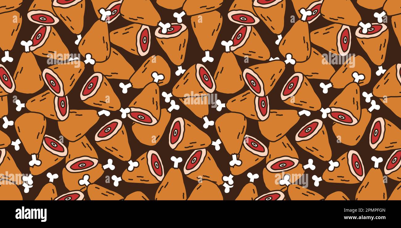 Meat Seamless Pattern Beef Vector Steaks Lamb Wallpaper Isolated