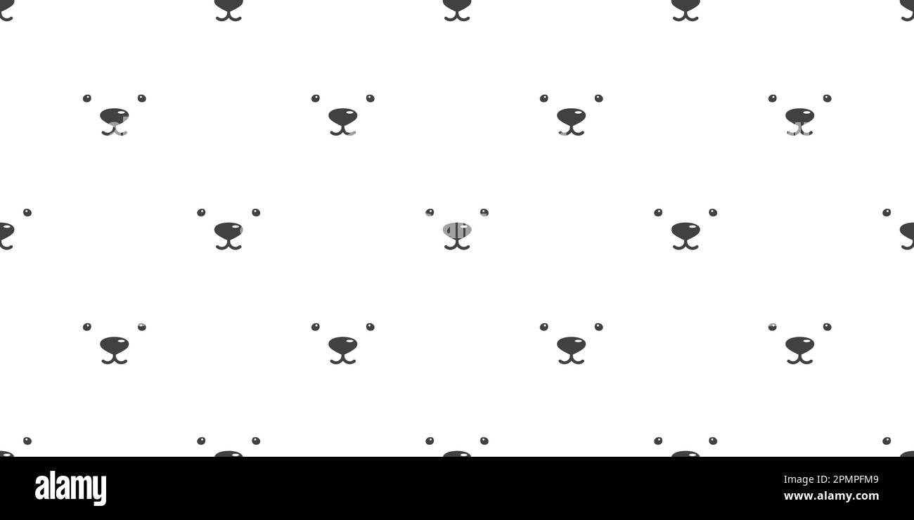 Bear Seamless Pattern vector polar bear face isolated background wallpaper white Stock Vector ...