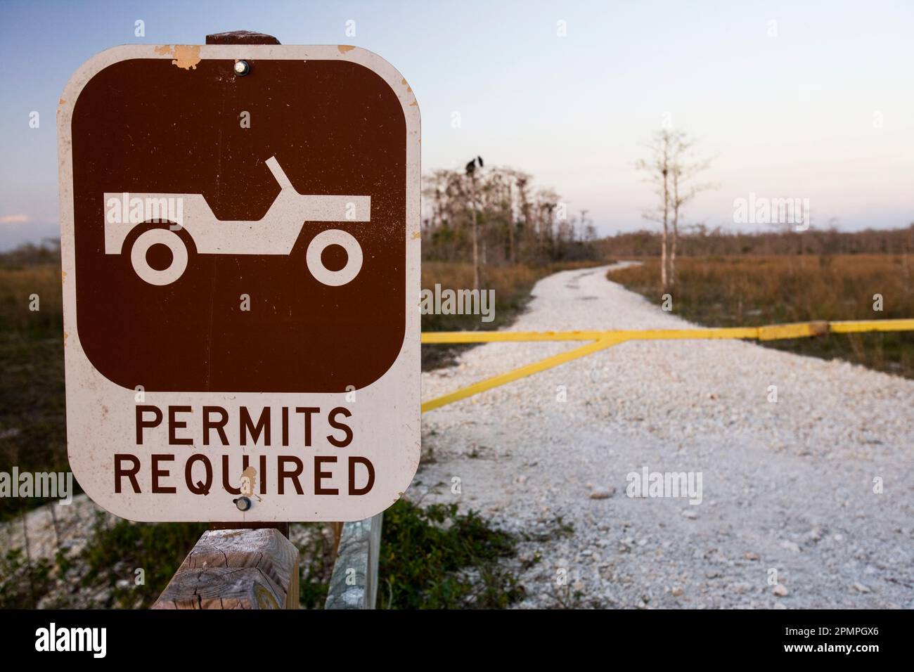 'Permits Required' sign at Big Cypress National Preserve in Florida ...
