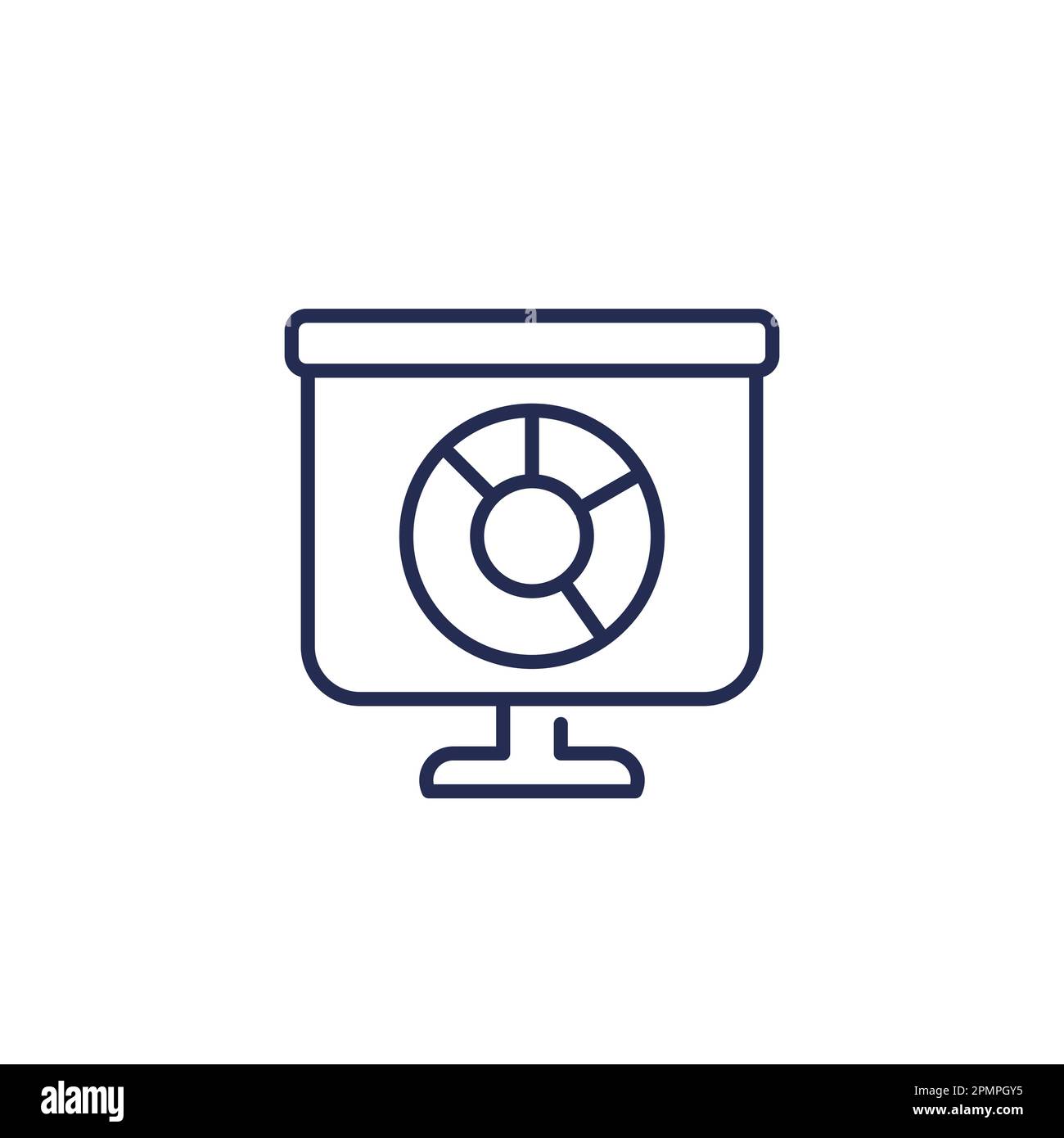 Presentation board line icon Stock Vector Images - Alamy