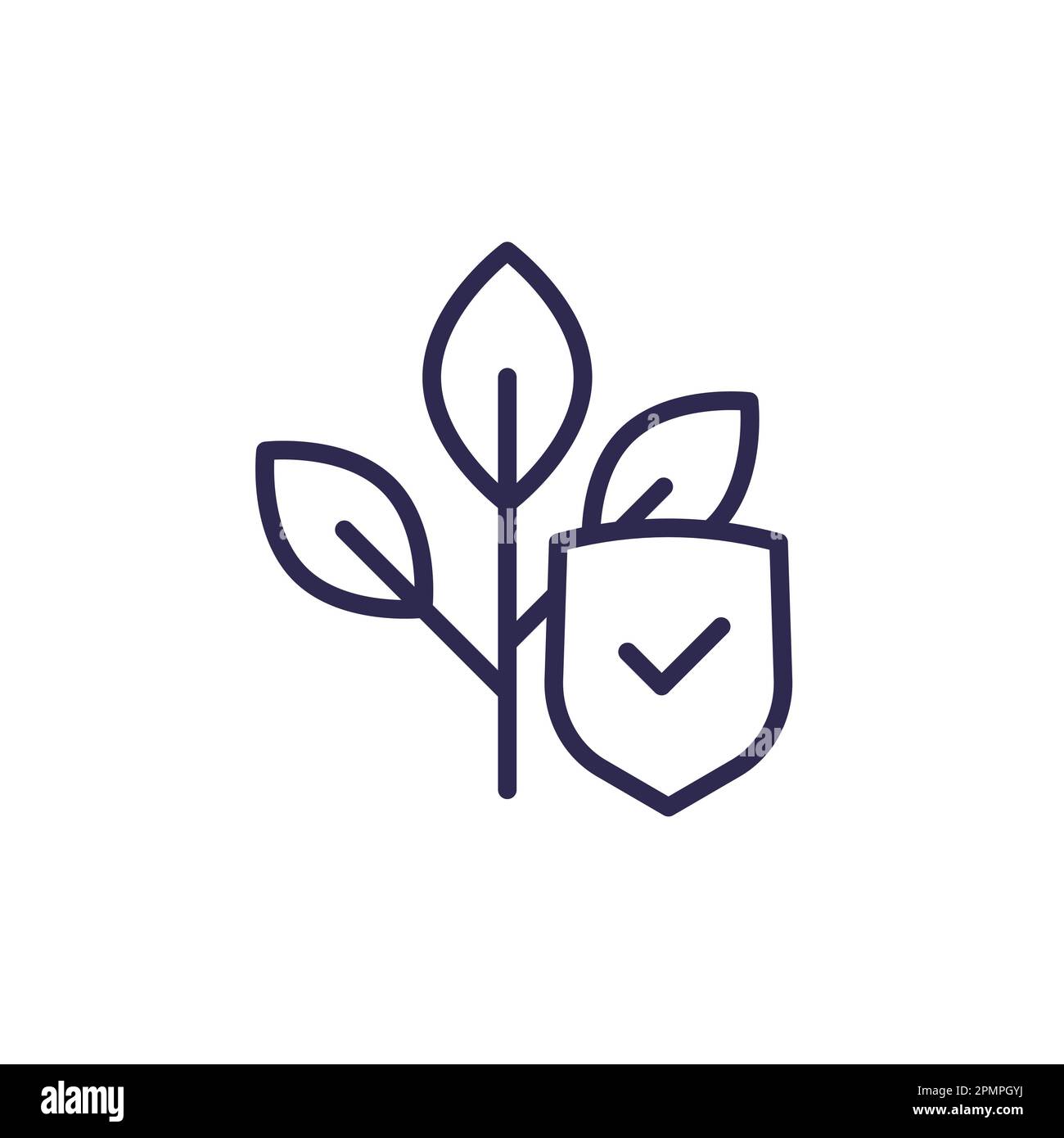 crop protection line icon with a plant and shield Stock Vector Image ...
