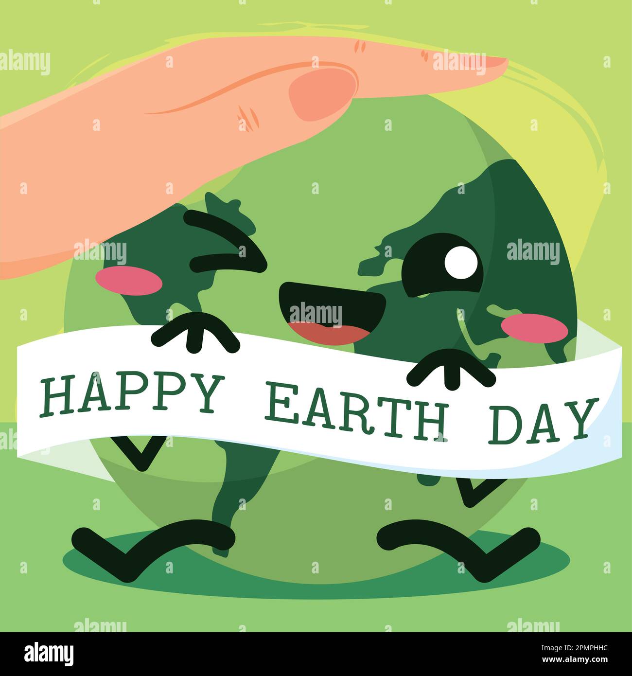 Earth day poster Planet cartoon kawaii Vector Stock Vector Image & Art ...