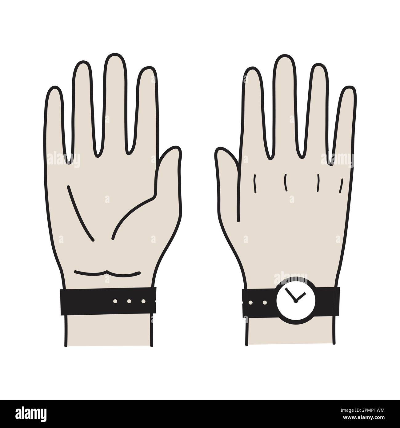 Hand Finger logo icon Vector watch illustration doodle Stock Vector ...