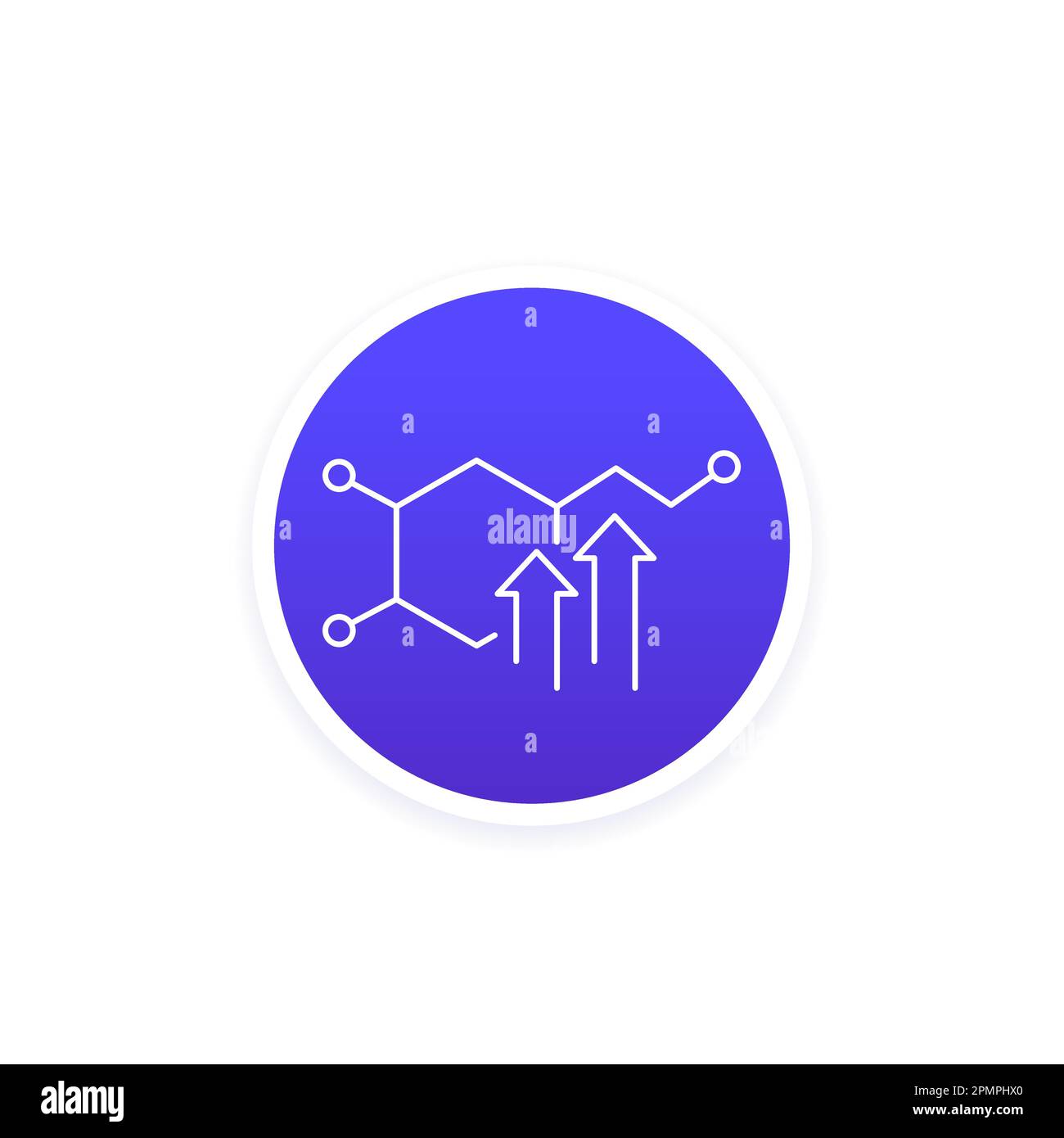 high dopamine level icon with a molecule, vector Stock Vector Image ...
