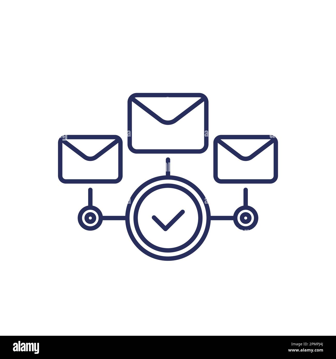 email marketing line icon with a check mark Stock Vector Image & Art ...