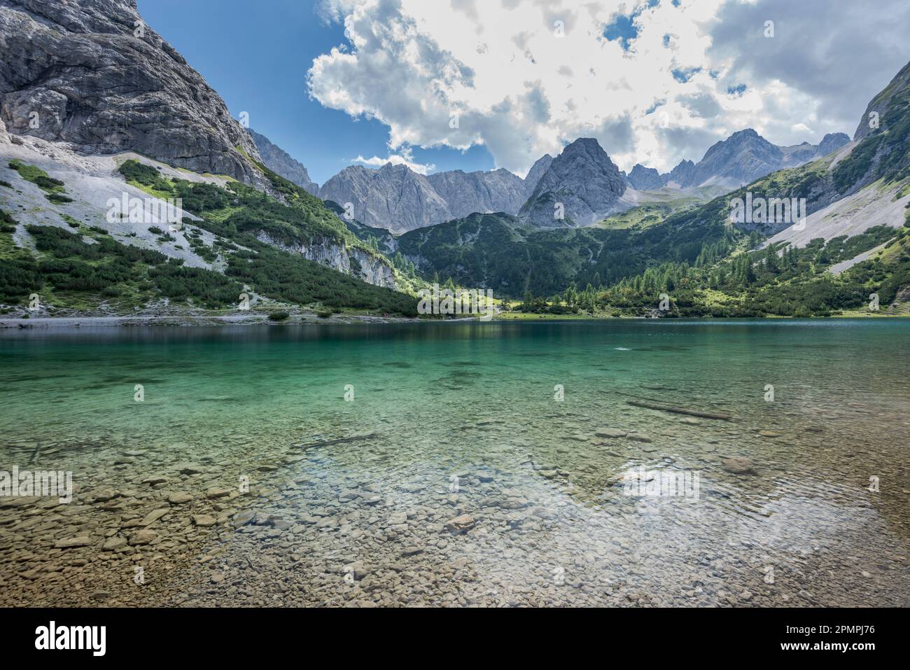 The Seebensee lake, in the Mieming Range, State of Tyrol, Austria Stock ...