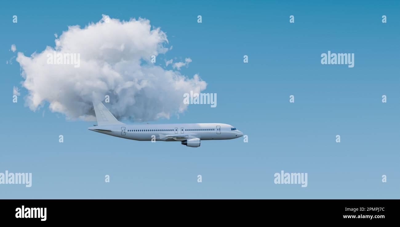 Clouds passenger plane in 3d hi-res stock photography and images - Alamy