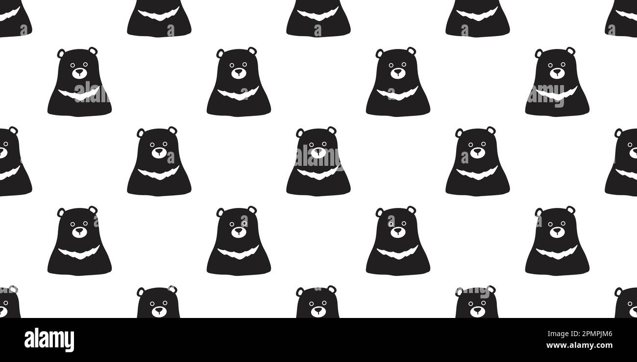 Bear Seamless polar bear Pattern vector isolated wallpaper background ...