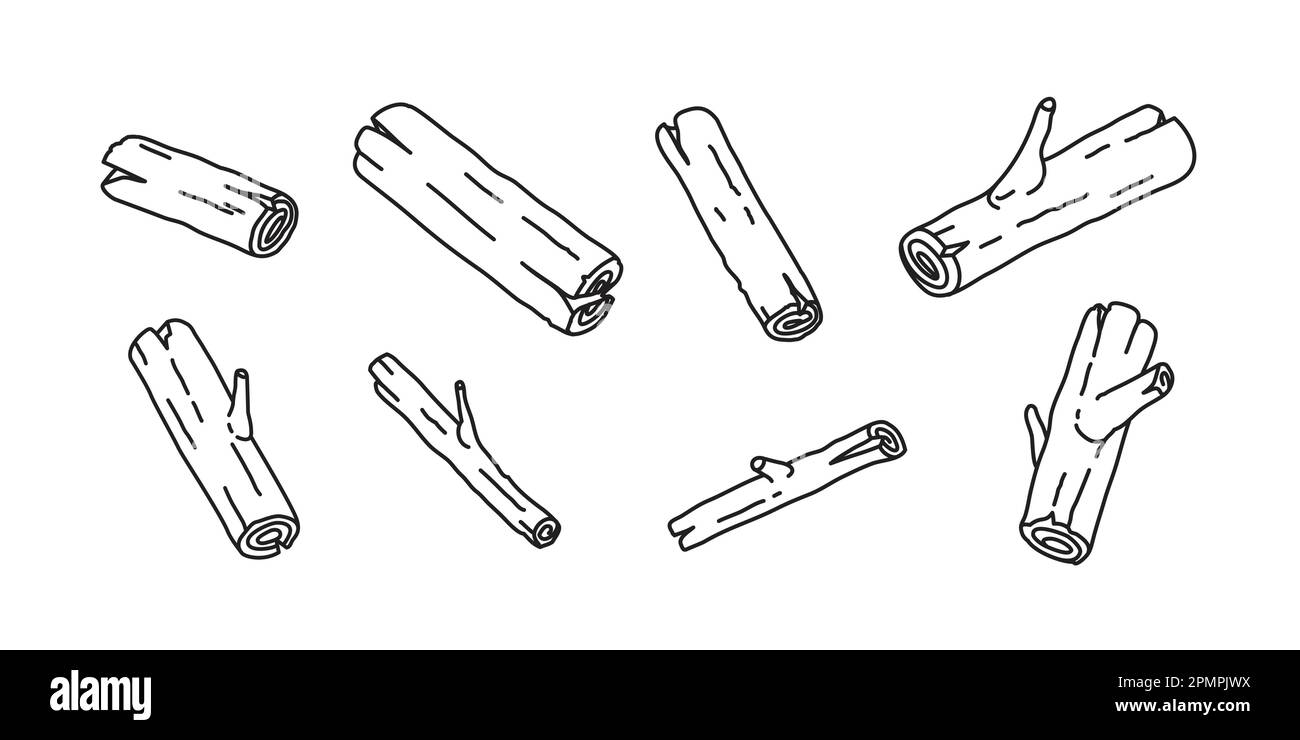 Wood branch vector icon firewood logo doodle illustration Stock Vector ...