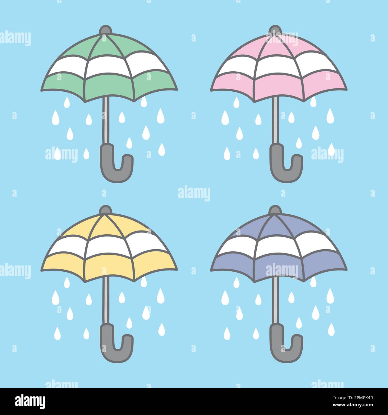 Umbrella icon Vector logo cartoon illustration fancy pastel Stock ...