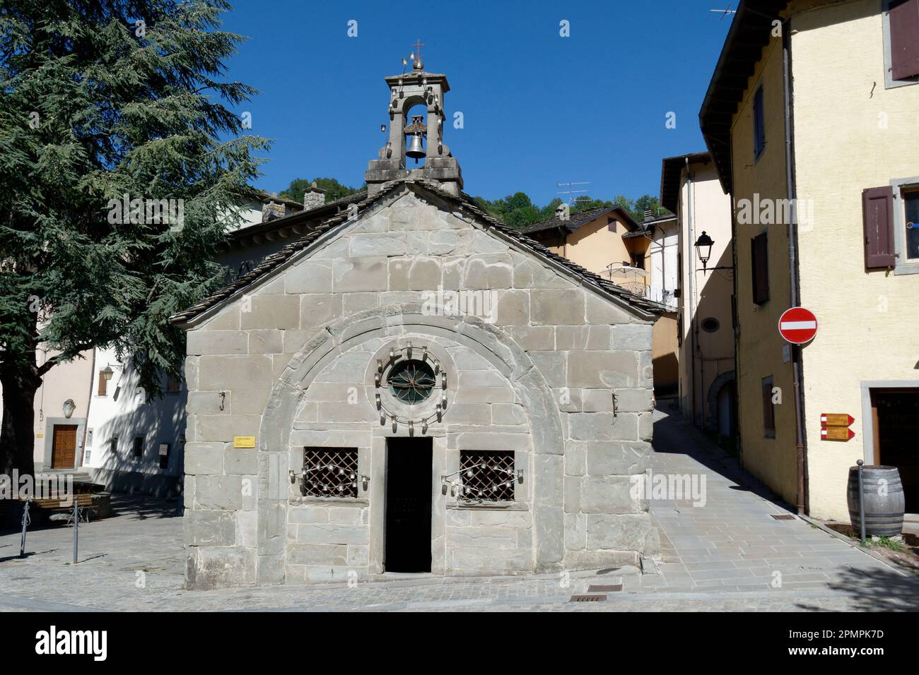 Renaissance oratory of San Rocco in Fiumalbo old village , Emilia ...