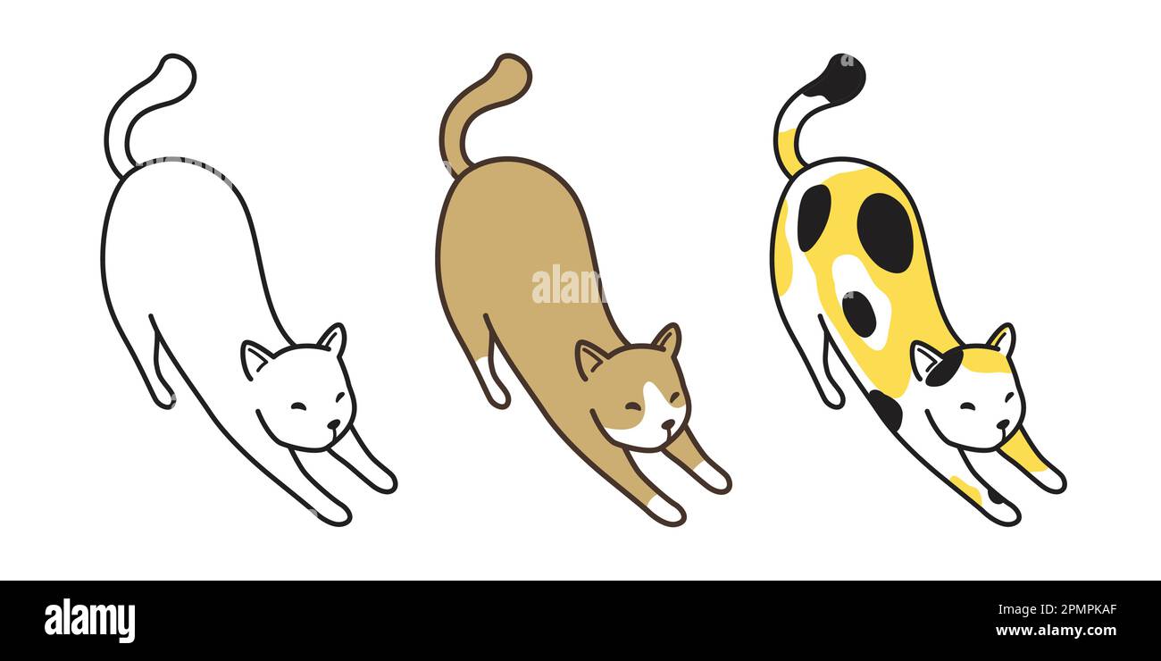 Cat Vector icon logo calico cartoon illustration character doodle Stock ...